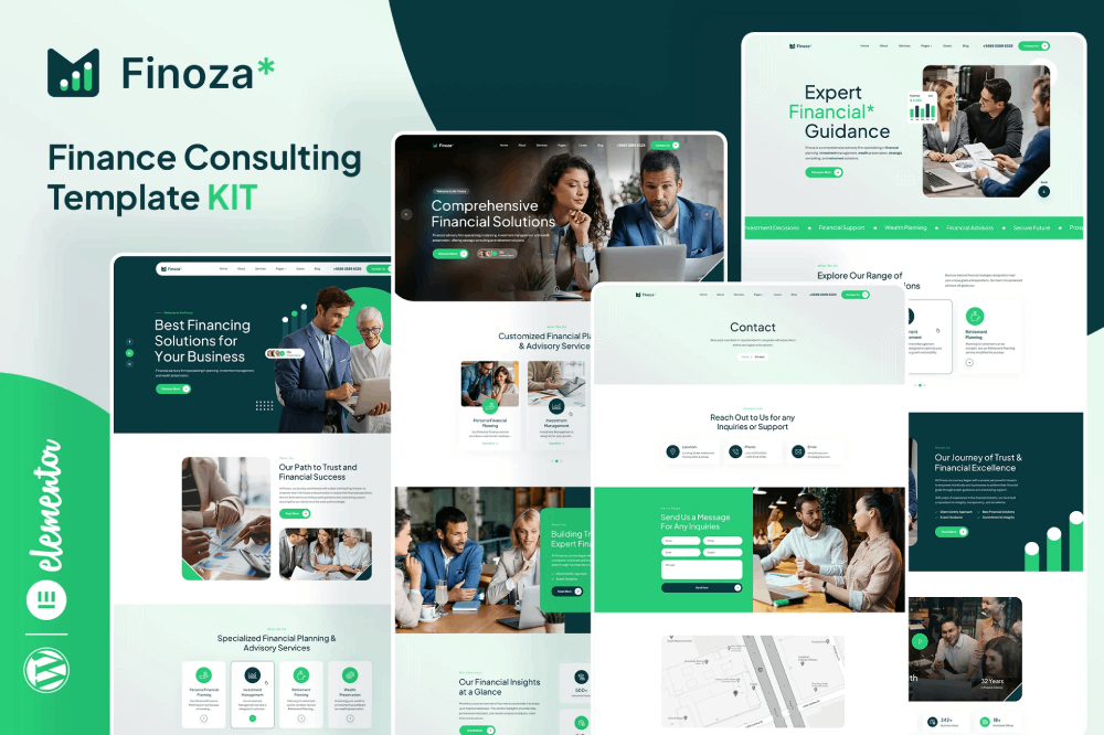 Finoza - Finance Consulting Elementor Template Kit