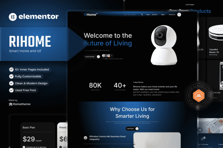 Rihome - Smart Home and IoT Elementor Template Kit
