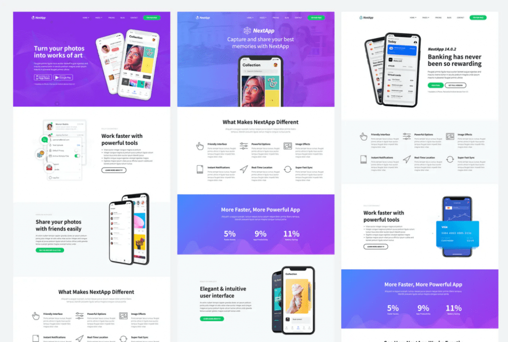 NextApp - App Landing Page Template Kit